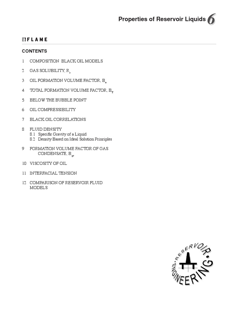 Black Oil Model Fluid Properties | PDF | Petroleum Reservoir | Petroleum