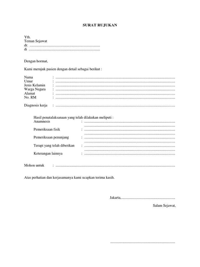 Form Surat Rujukan | PDF