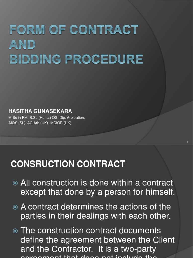 Forms of Contracts & Bidding | PDF | Construction Bidding | General ...