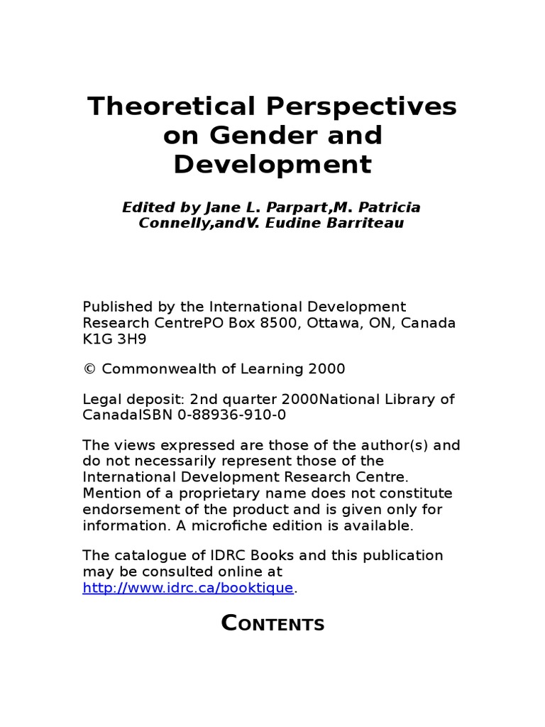 Theoretical Perspectives on Gender Development | PDF | Feminism ...