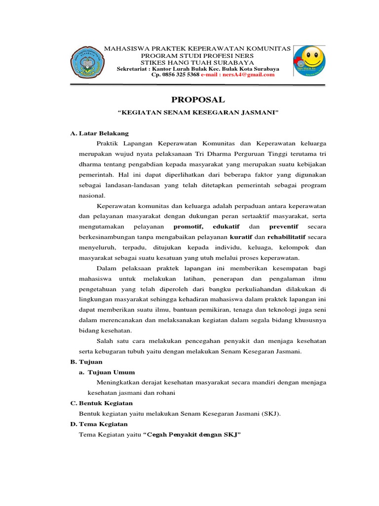 Proposal Kegiatan Senam SKJ | PDF