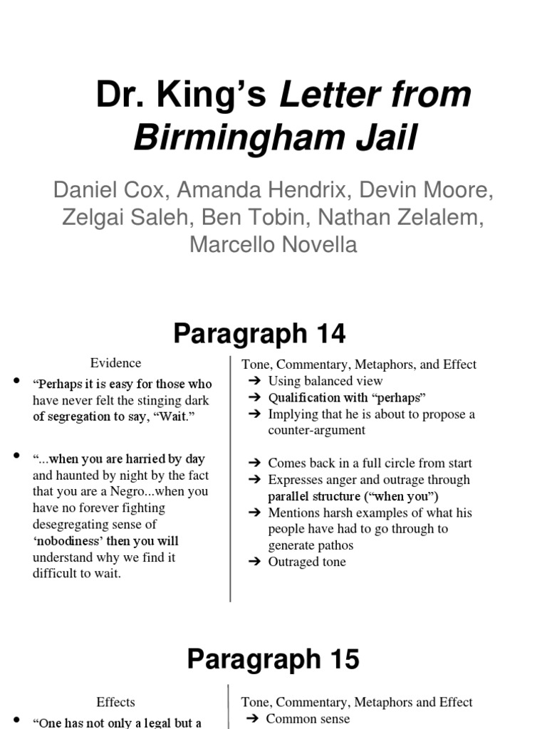 Dr. King's - Letter From Birmingham Jail | PDF | Martin Luther King Jr ...