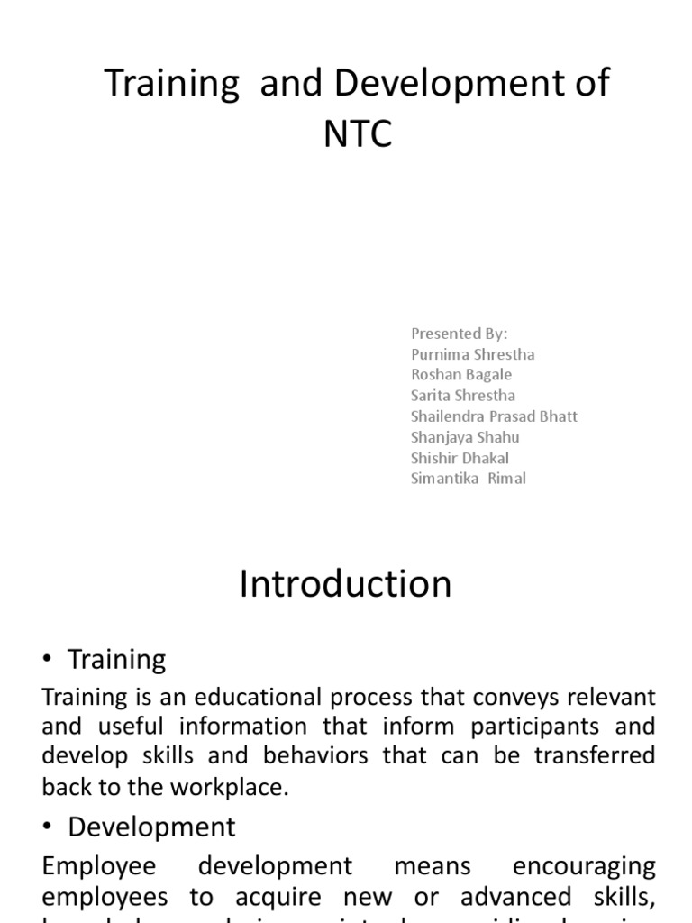 NTC Employee Training Policy Overview | PDF | Employment | Human ...