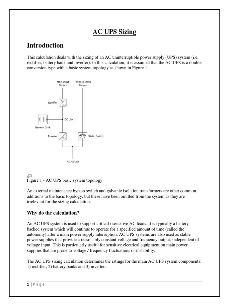 AC UPS Sizing and Battery Calculation | PDF | Battery (Electricity ...