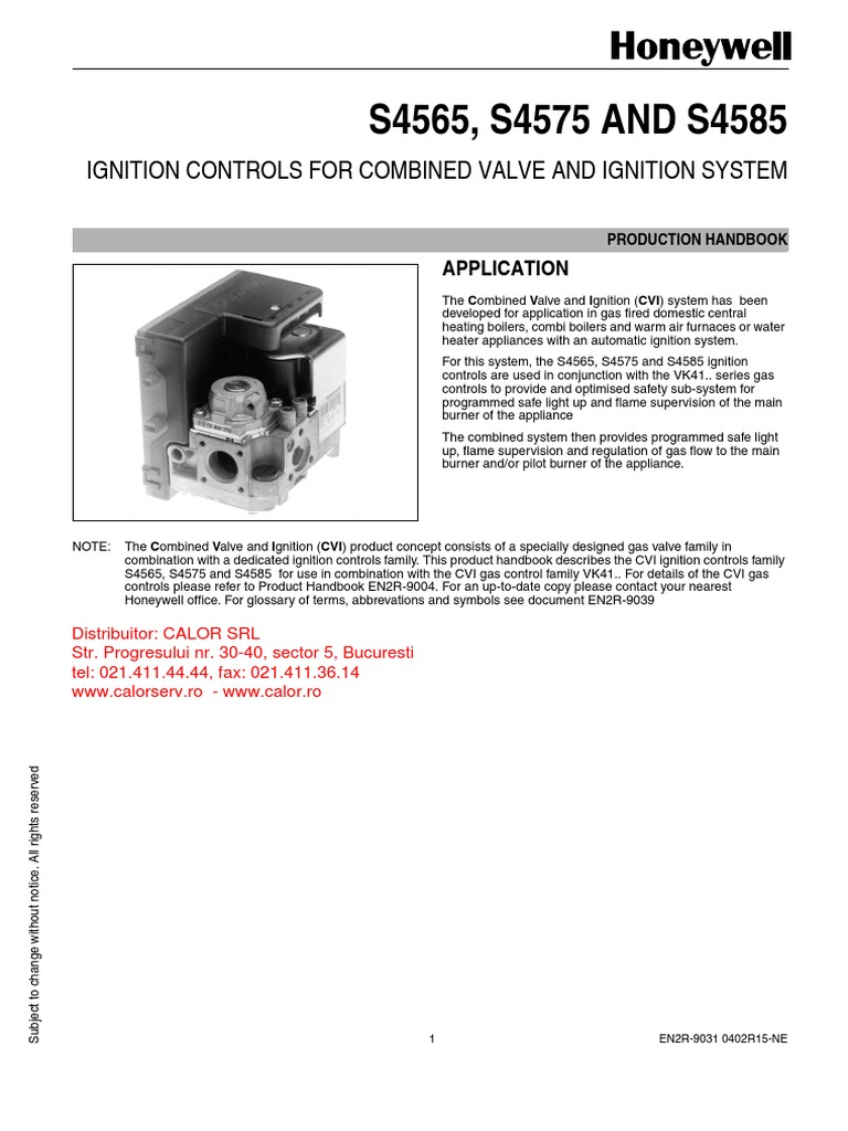 Automate de Aprindere Honeywell S 4565 S4575 S4585 - Pliant Date ...
