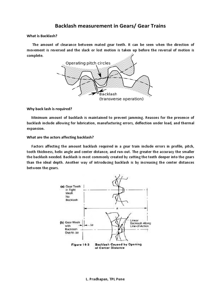 Pinion Backlash Measurement 100714 | PDF | Gear | Tools