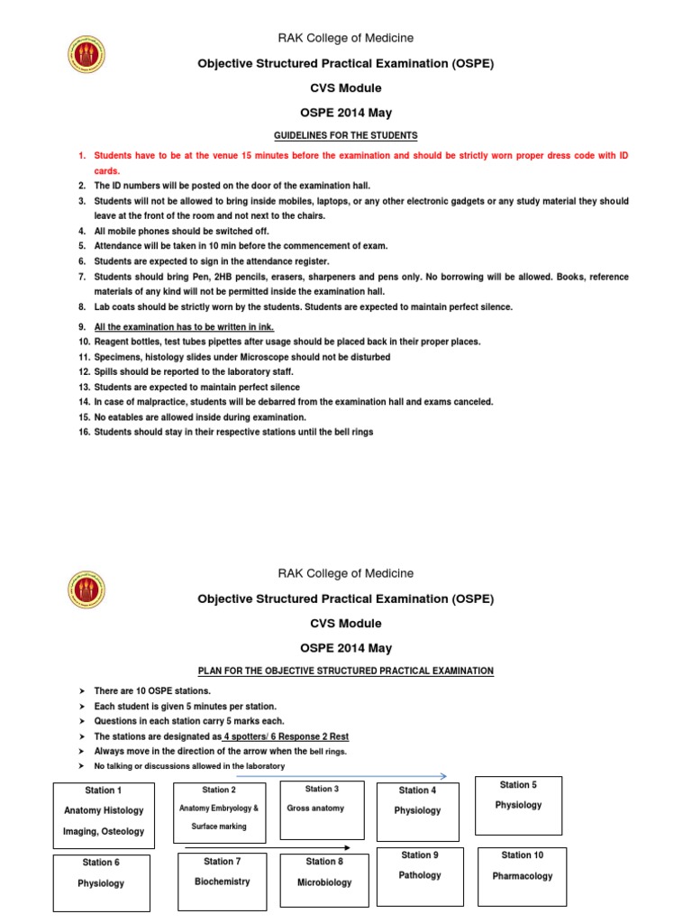 EM OSPE Guidelines - CVS Module-14 | PDF | Pathology | Medical School