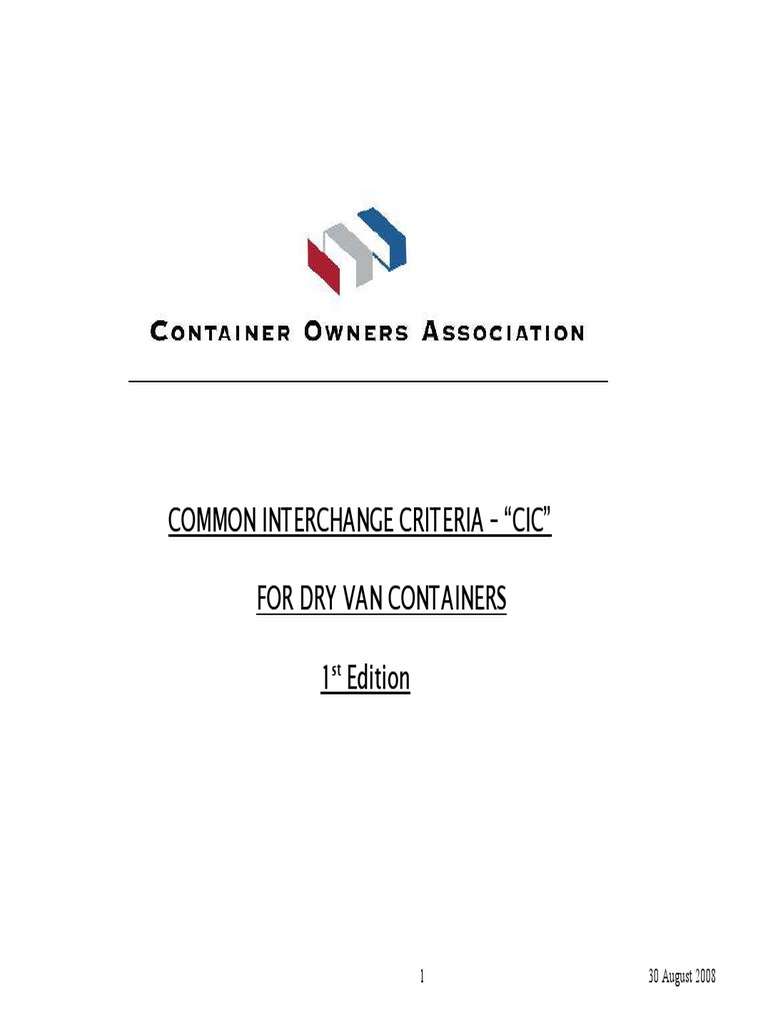 Common Interchange Criteria of Containers | PDF | Engineering Tolerance ...