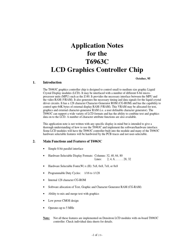 T6963C | PDF | Pointer (Computer Programming) | Random Access Memory