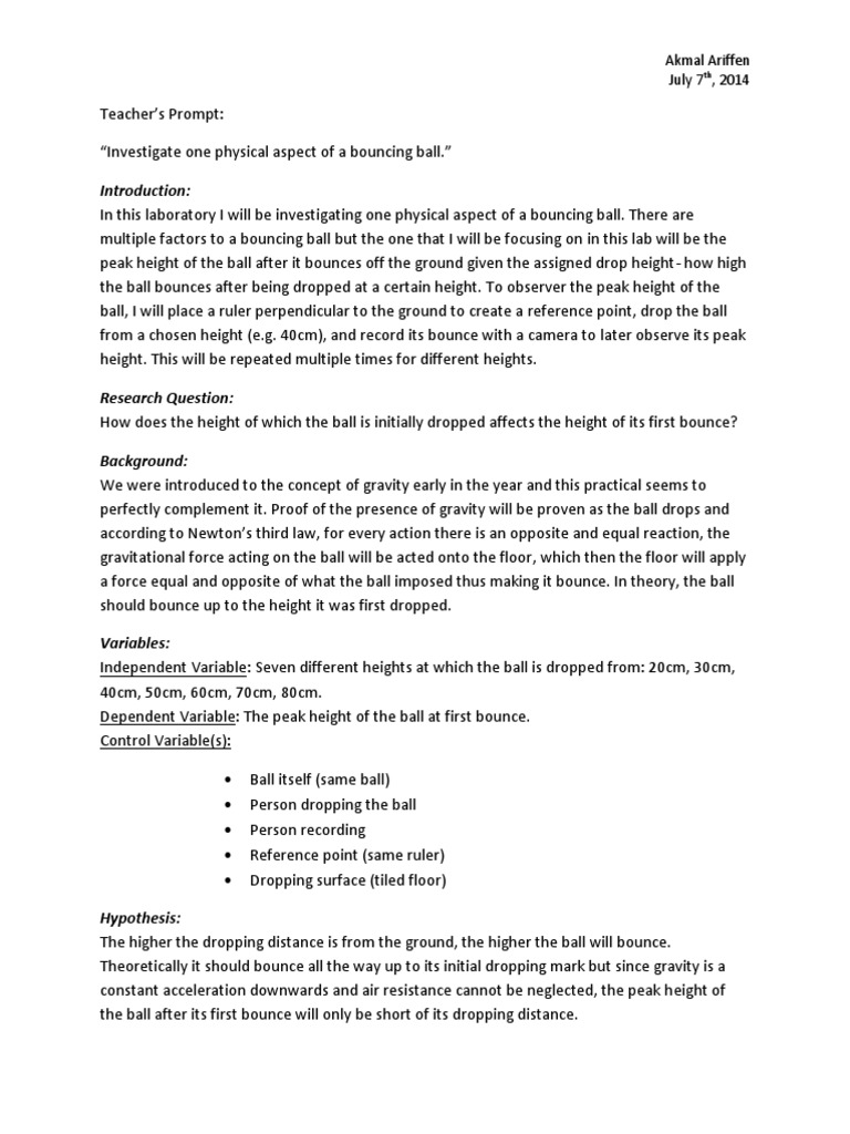 IB Physics IA #1 | PDF | Observational Error | Experiment