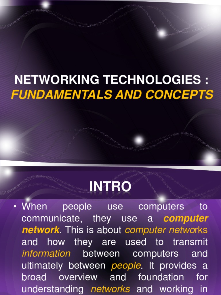 Presentation - NetworkingTechnologies-Fundamentals N Concepts For BSIT-CT2 - 2014 | PDF ...