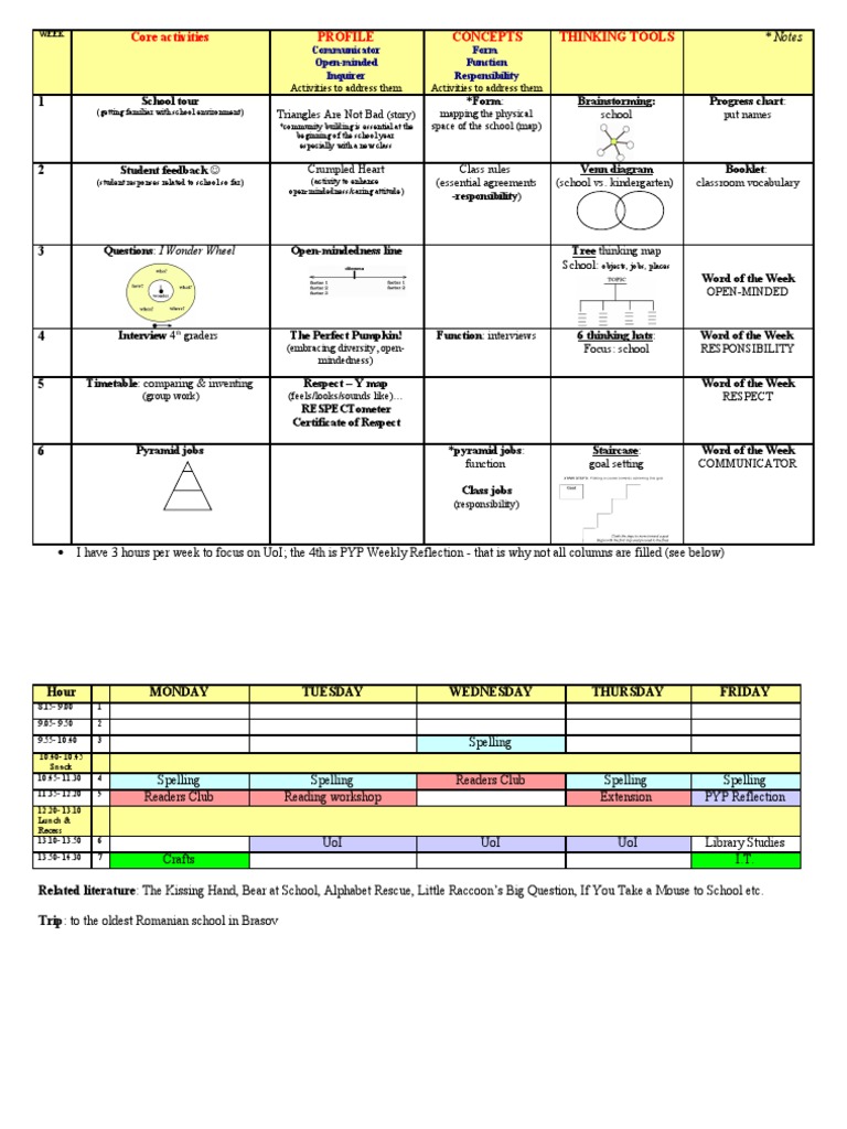PYP Plan - Our School | PDF | Behavior Modification | Learning
