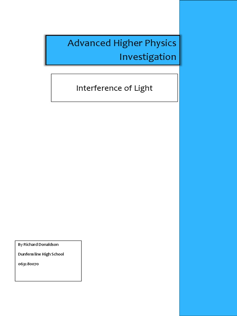 Physics Investigation | PDF | Diffraction | Interference (Wave Propagation)