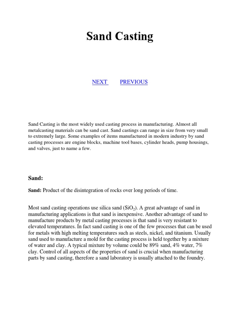 Various Types of Casting | PDF | Casting (Metalworking) | Casting