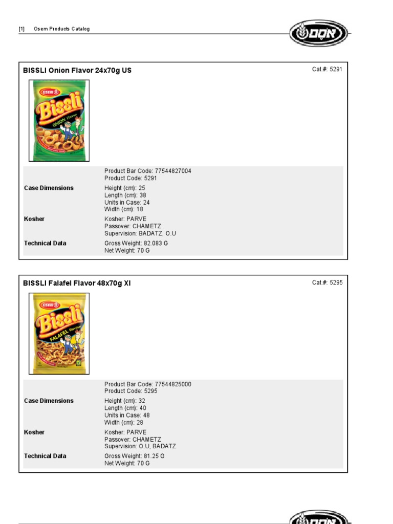 Osem Products Catalog Overview | PDF | Passover | Jewish Cuisine
