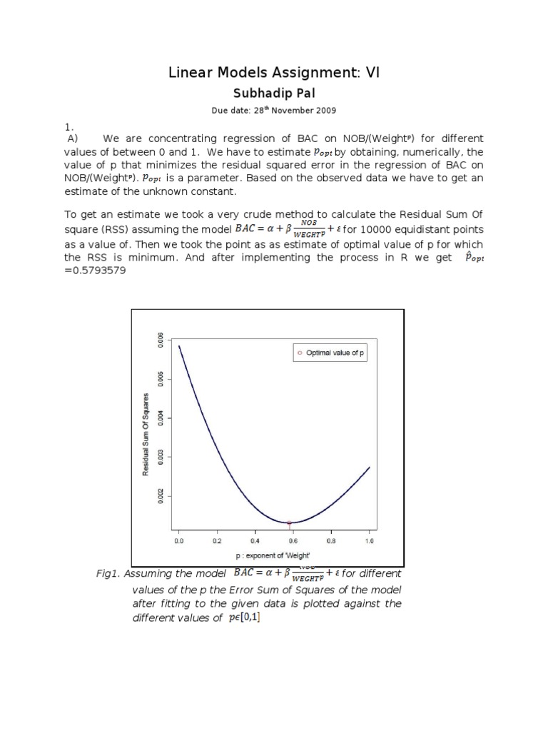 Linear Models Assignment: VI | PDF | Errors And Residuals ...