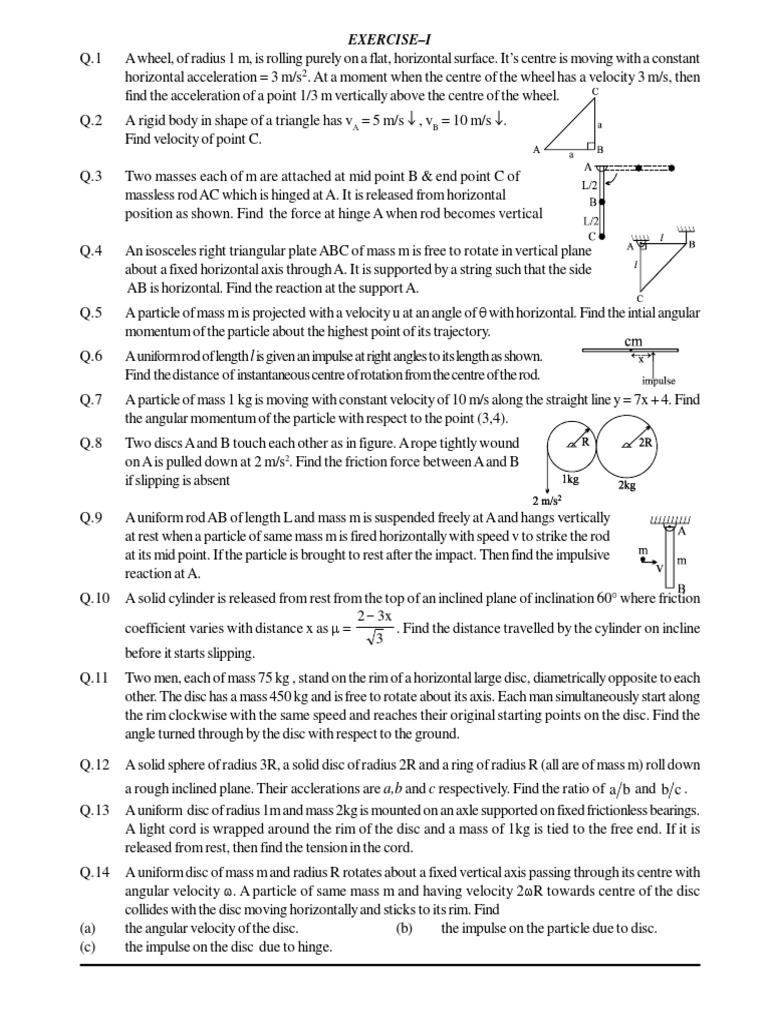 Physics Rotational Dynamics | PDF | Rotation Around A Fixed Axis | Angular Momentum