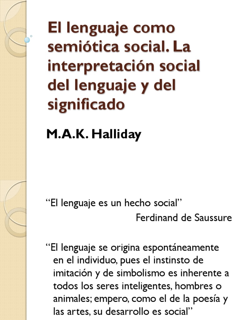 El Lenguaje Como Semiótica Social Halliday | Lingüística | Aprendizaje