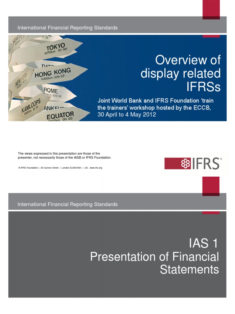 Overview of Display Related Ifrss: International Financial Reporting ...