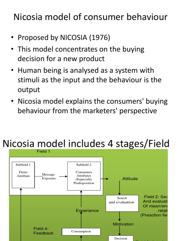 Nicosia Model of Consumer Behaviour | PDF | Attitude (Psychology ...