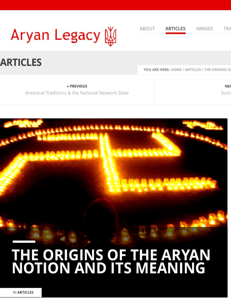 The Origins of The Aryan Notion and Its Meaning - Aryan Legacy | PDF ...