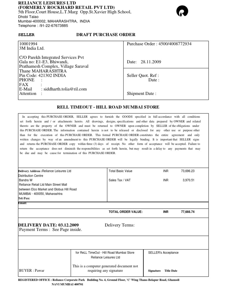 3m Bandra Order | PDF | Receipt | Invoice