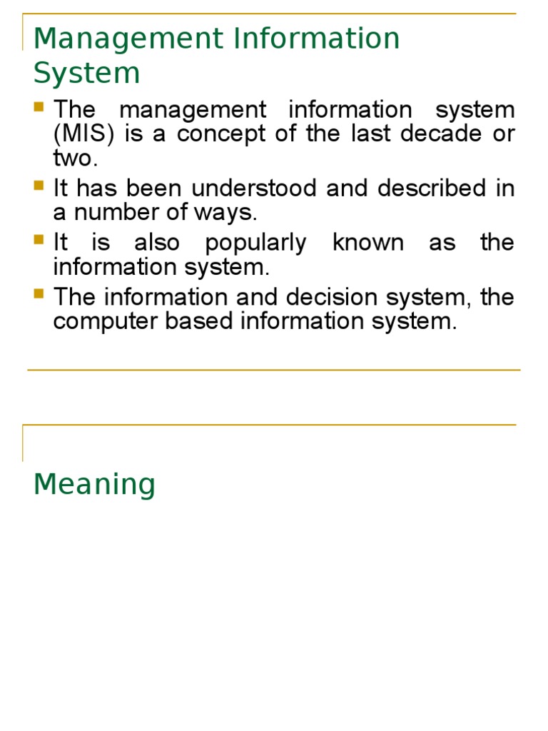 Management Information System | PDF | Information System | System