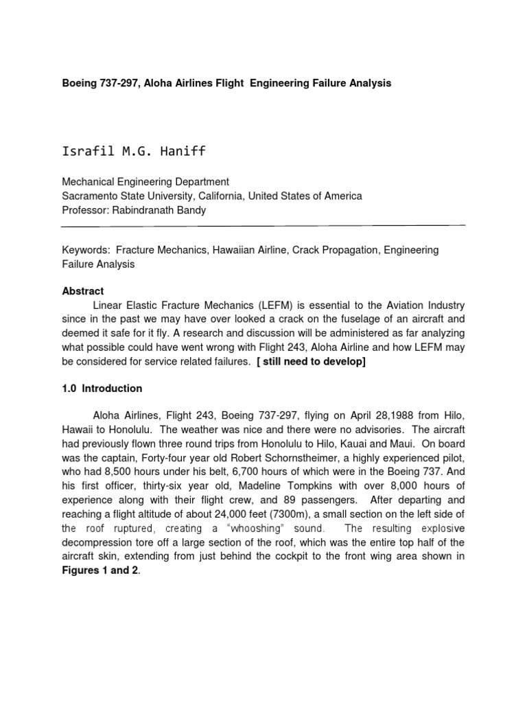 Boeing 737 Engineering Failure Analysis | PDF | Aviation Safety | Aviation