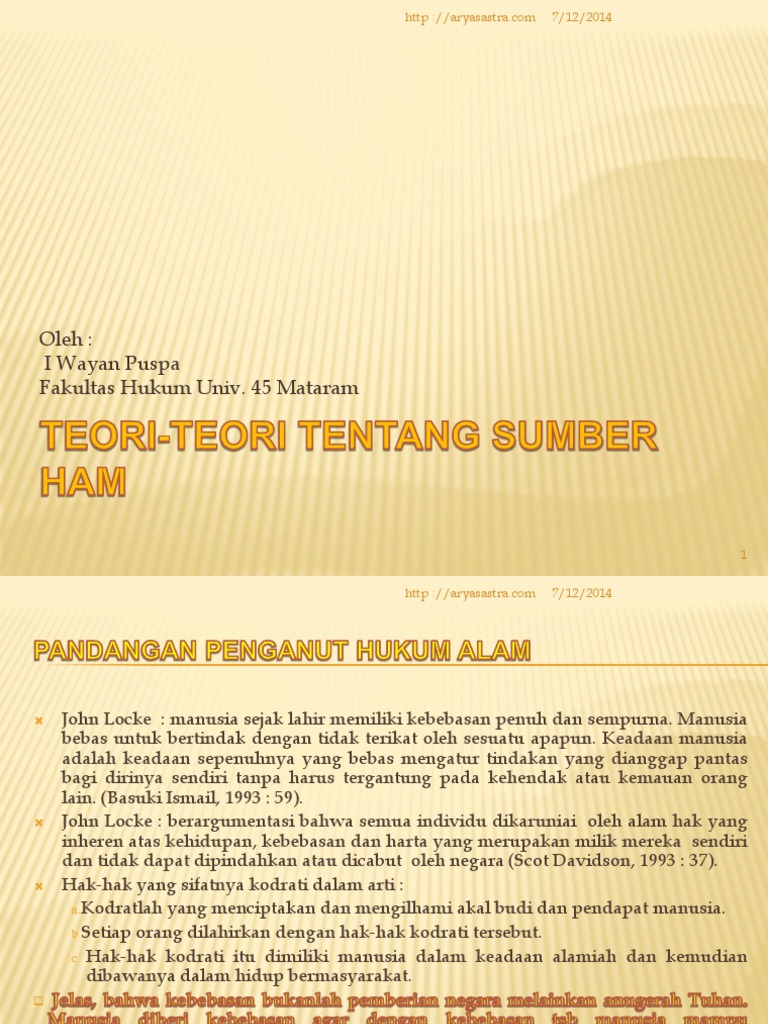 Teori-Teori Tentang Sumber Ham | PDF
