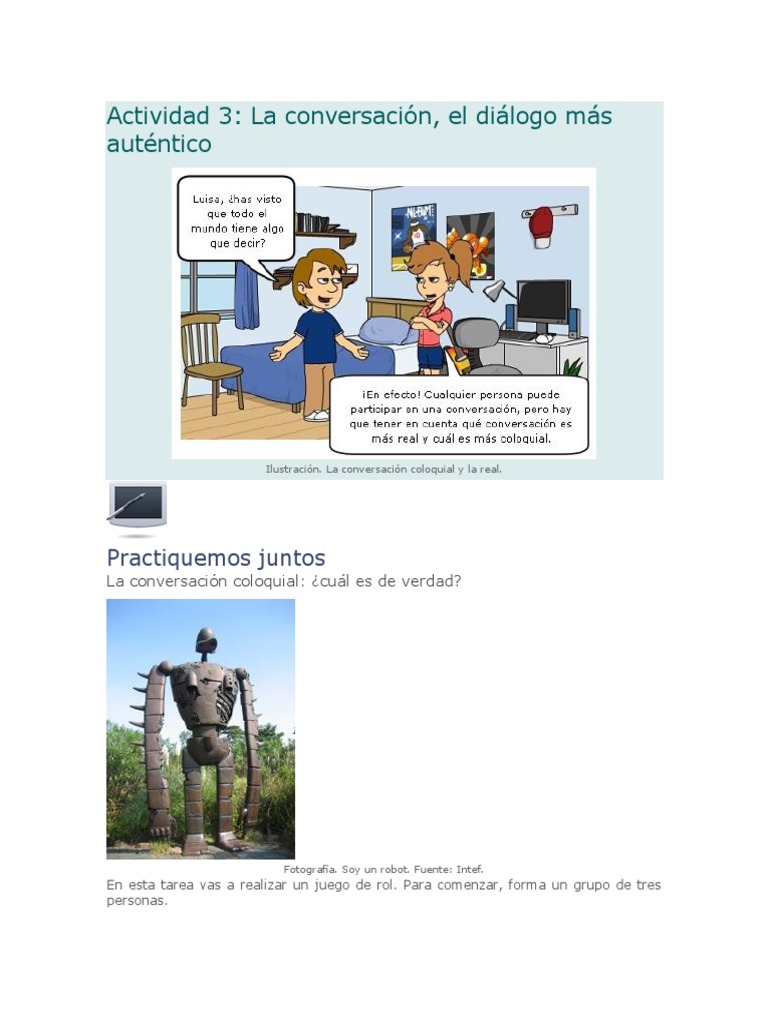 Conversación y Diálogo: Actividades Prácticas | PDF | Diálogo | Comillas
