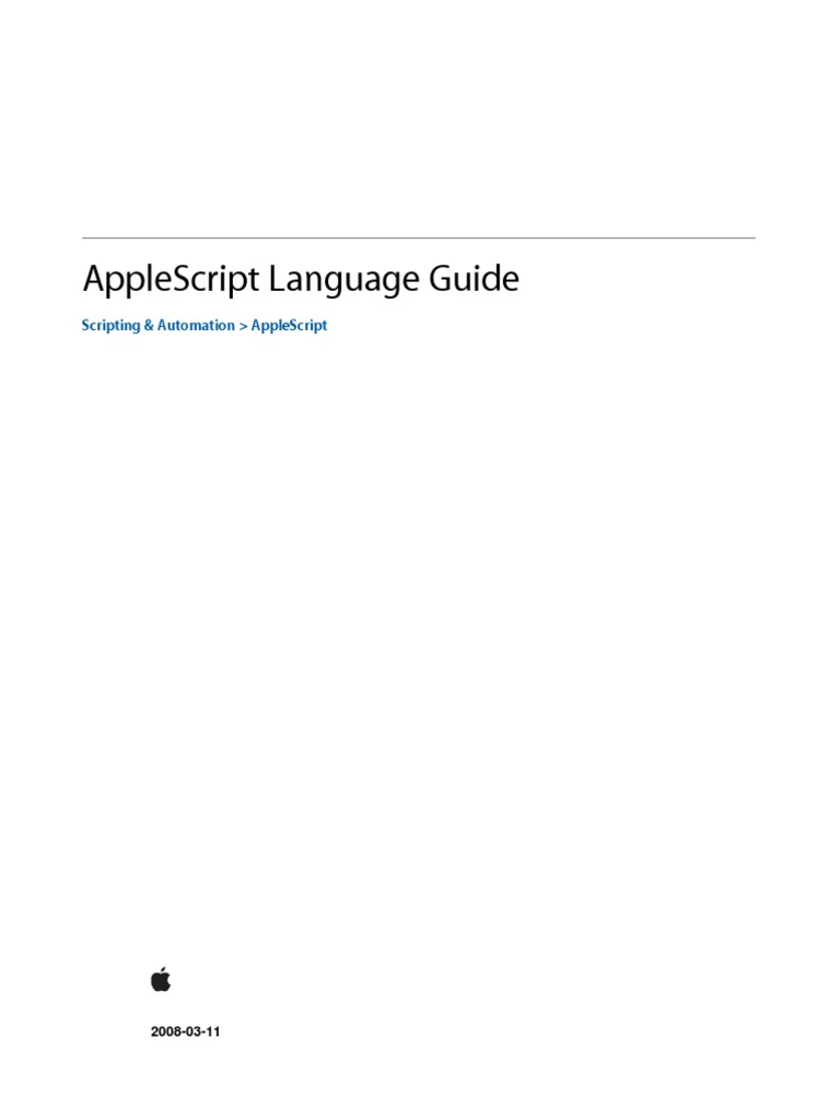 Apple Script Language Guide Pdf Scripting Language Variable