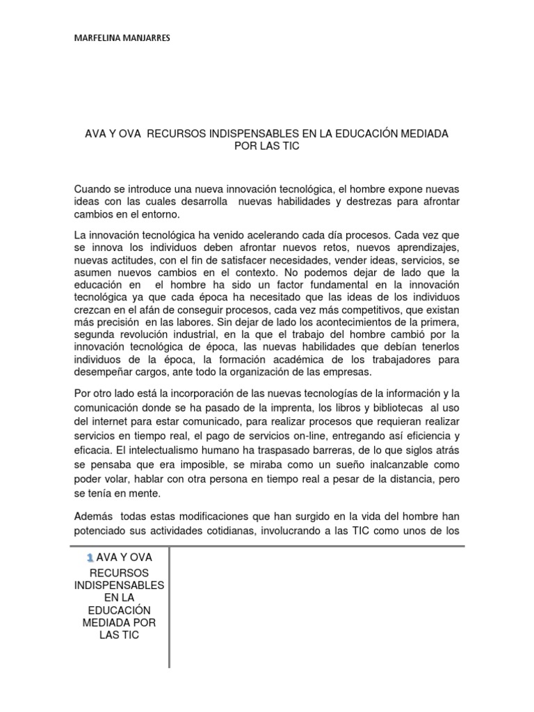 Diferencias Entre Ava y Ova | PDF | Tecnología de información y ...