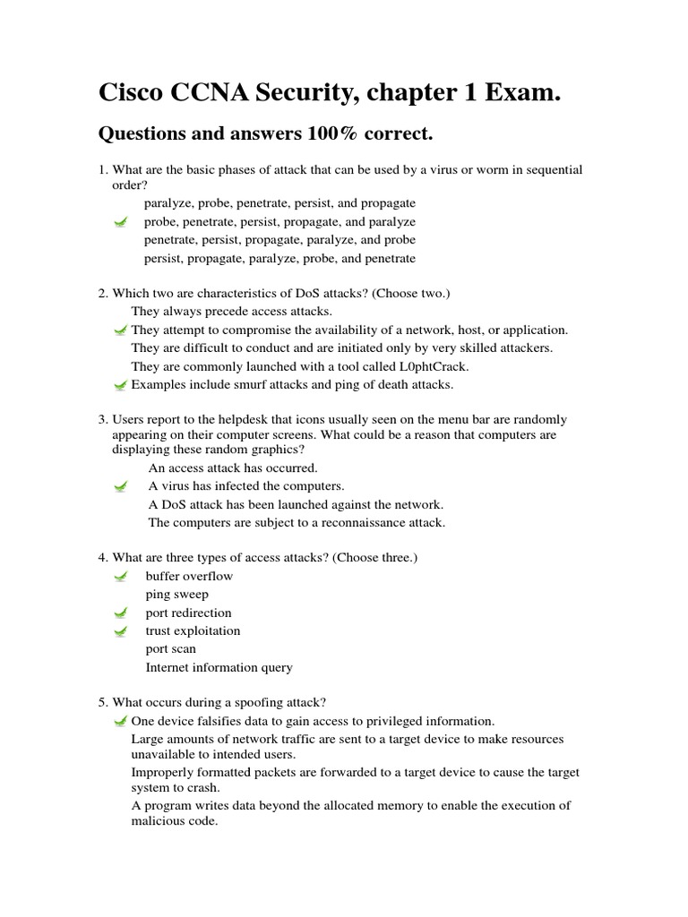 Cisco CCNA Security, Chapter 1 Exam. Cisco CCNA Security, Chapter 1 Exam. Cisco CCNA Security ...