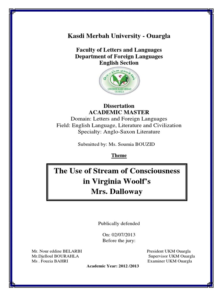 The Use of Stream | PDF | Virginia Woolf | Mrs Dalloway