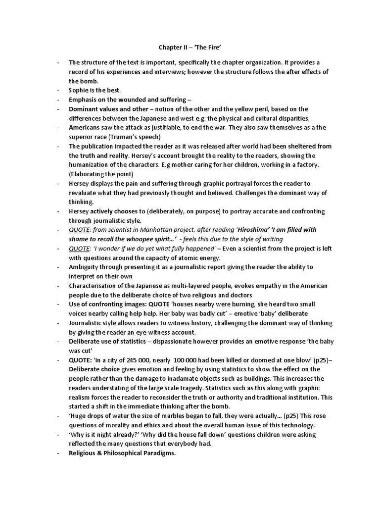 HSC English Extension I 2014 Hiroshima Chapter 2 Notes | PDF ...