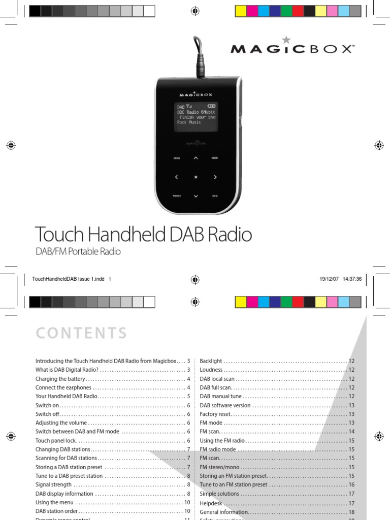 Magicbox Touch Hand Held Dab Pocket Radio | PDF