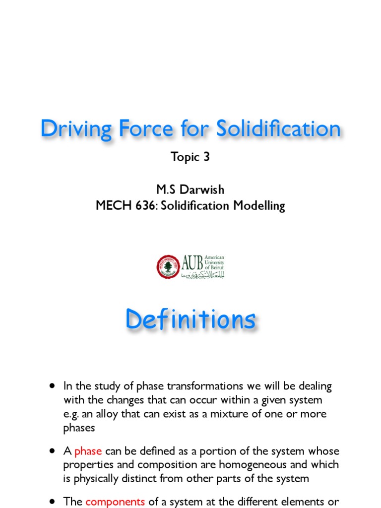 03 Driving Force For Solidification | PDF | Phase (Matter) | Freezing