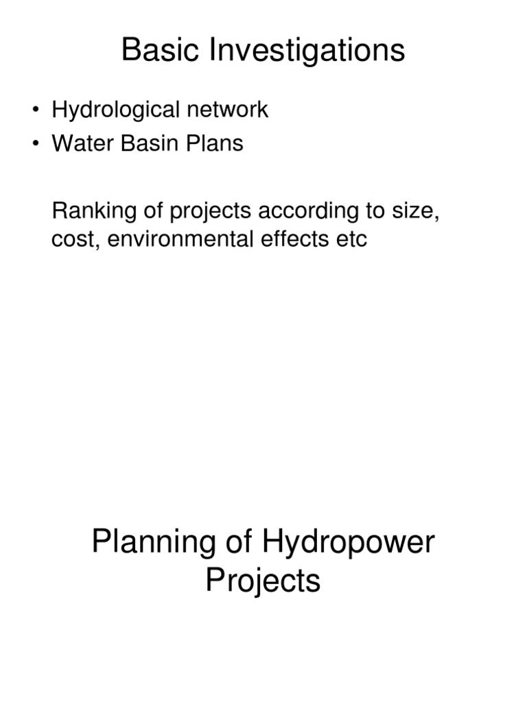 Planning of Hydropower Projects | PDF | Hydrology | Flood