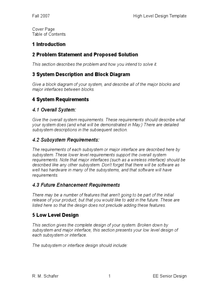 LLD Template | Interface (Computing) | Communications Protocols