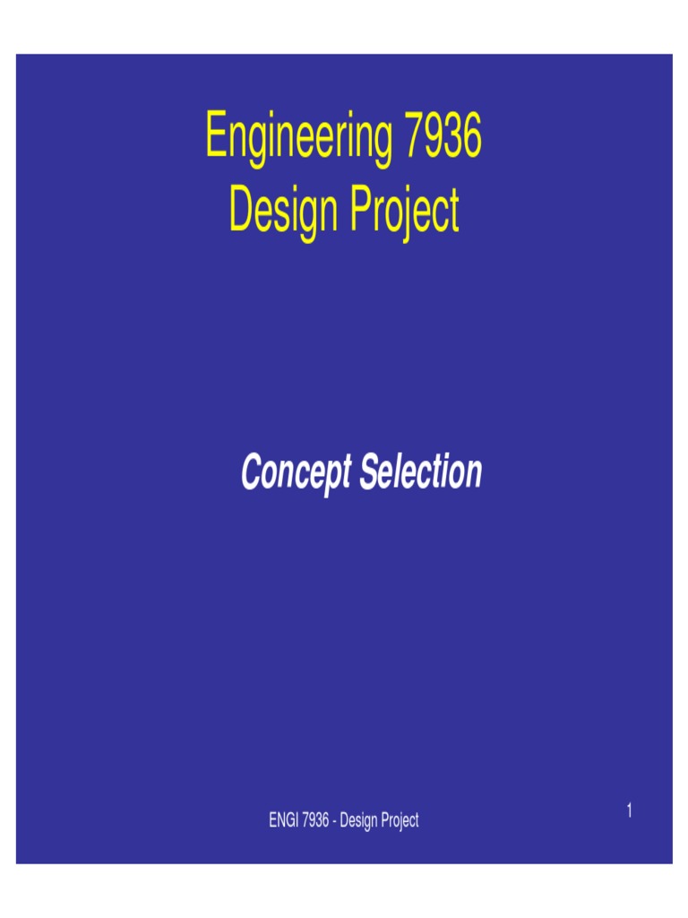 Concept Selection | PDF | Decision Making | Design