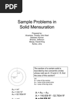 Solid Mensuration Formulas | PDF | Area | Triangle
