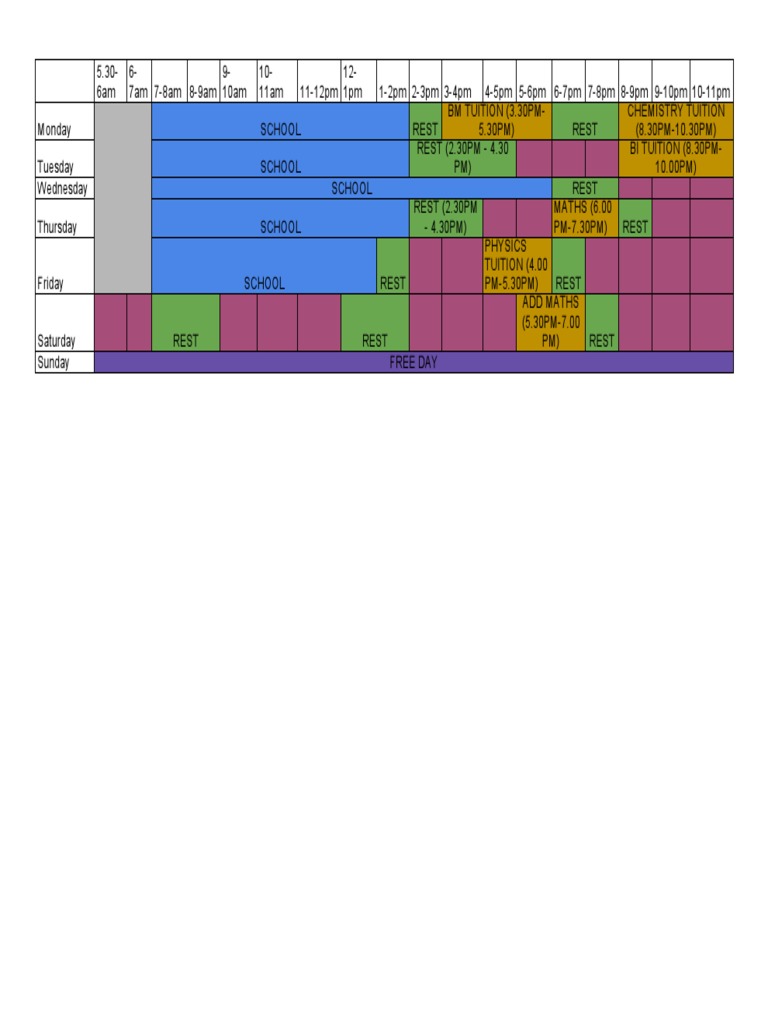 SAMPLE ON How To Make SPM Schedule | PDF | Sports | Leisure