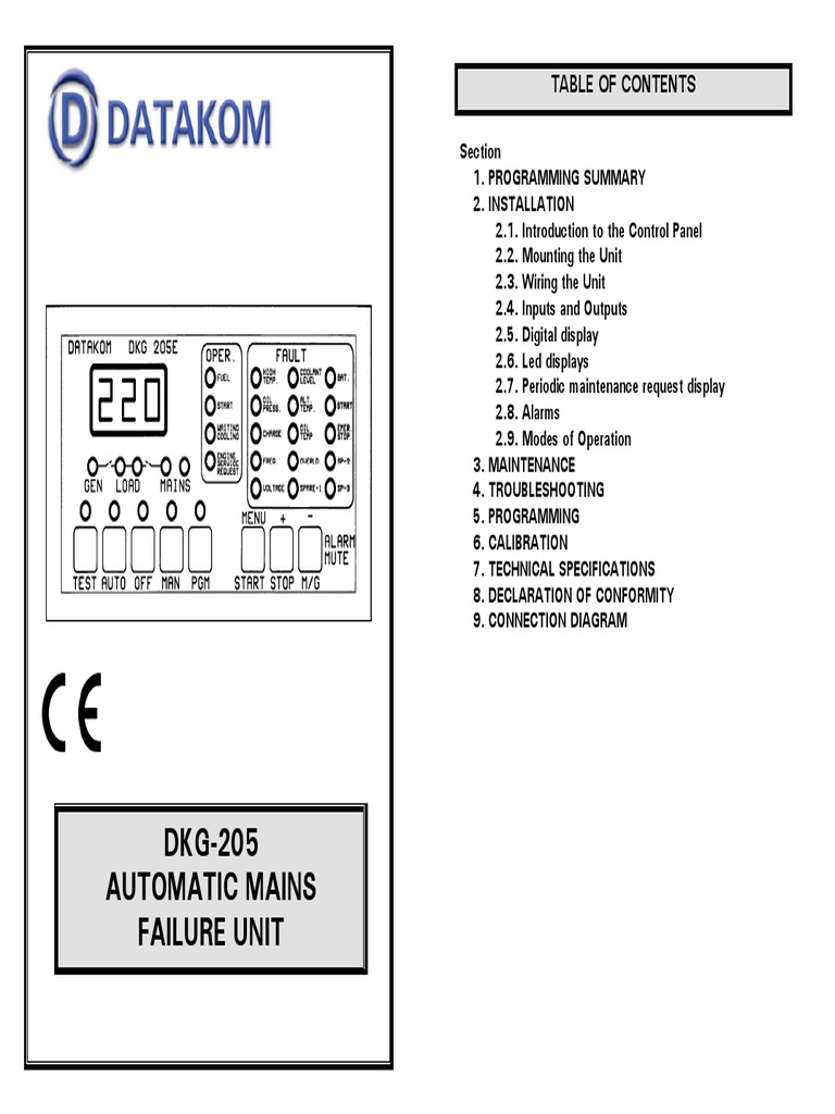 DataKom 205 - USER | PDF | Switch | Voltage