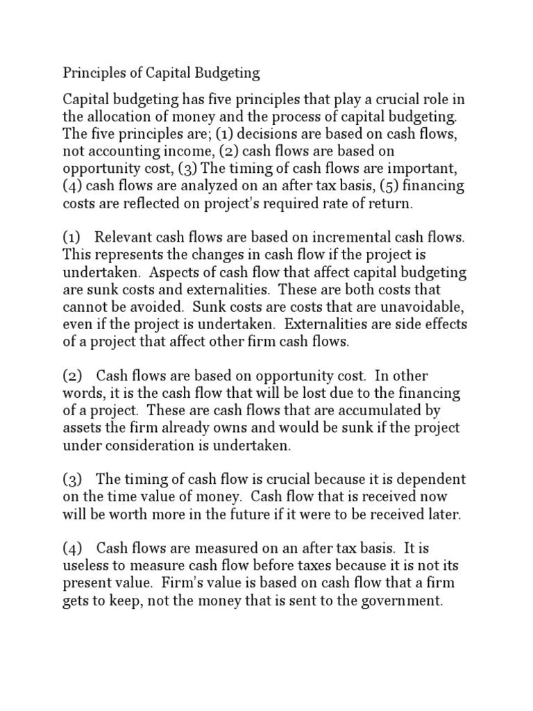 Principles of Capital Budgeting | PDF | Capital Budgeting | Budget