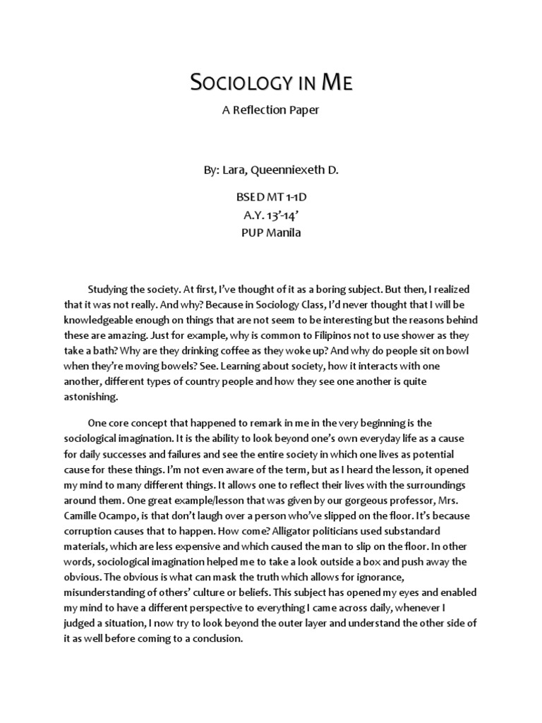 Sociology in Me | PDF | Deviance (Sociology) | Norm (Social)