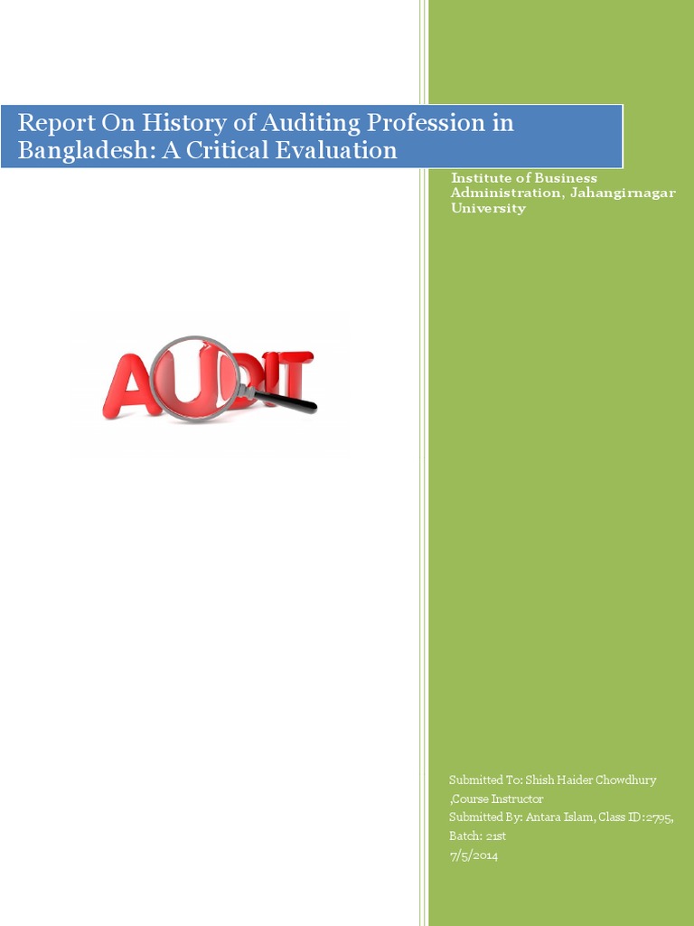 History of Auditing Profession in BD | PDF | Financial Audit | Audit