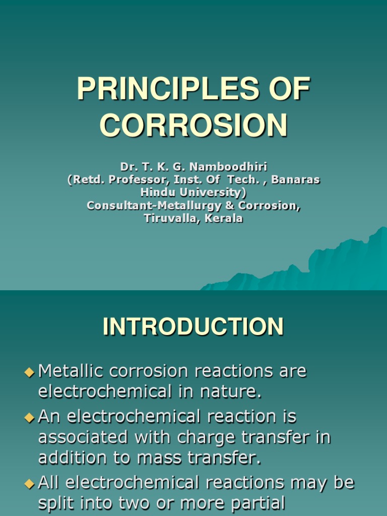 Principles of Corrosion | PDF | Corrosion | Electrochemistry