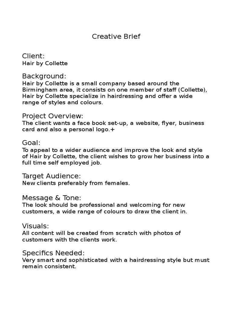 Creative Brief Client: Background | PDF