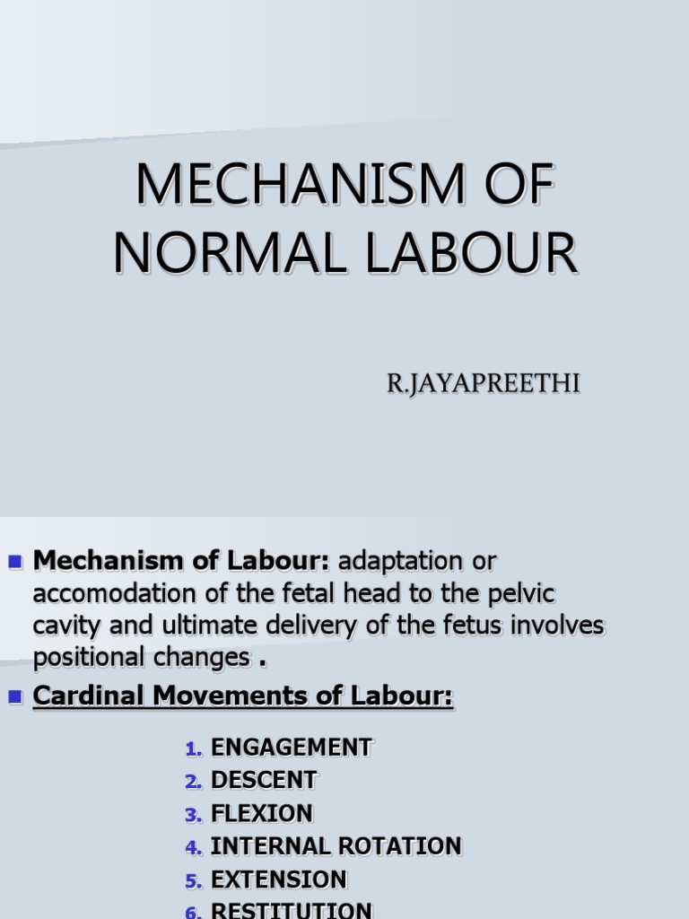 Mechanism of Normal Labour | PDF | Pelvis | Anatomical Terms Of Motion