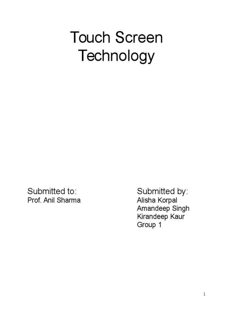 Touchscreen Seminar Report | PDF | Touchscreen | Electrical Engineering